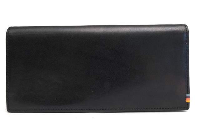 ○ポールスミス Paul Smith 牛革 長財布 P243 ストライプステッチタブ 二つ折り 小銭入れあり メンズ 【中古】 中古
