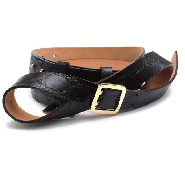 ○ディースクエアード DSQUARED2 牛革 ベルト S14 BE3005 V188 5081 BELT COCCO STAMPATO リボン クロコ型押し レディース 【中古  中古