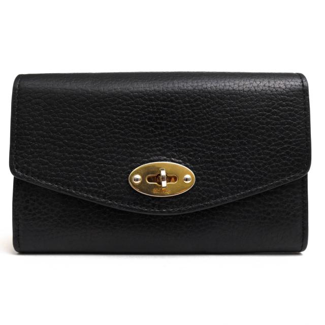 ○マルベリー MULBERRY スモール クラシック グレインレザー 牛革 財布 Medium Darley Wallet ミディアム ダーリー ウォレット ポ  中古