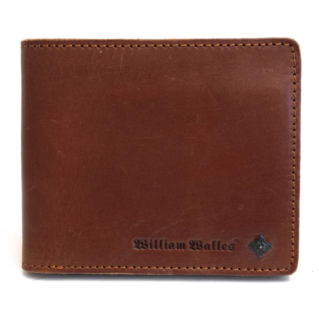 ○ウィリアムウォレス William Walles ブライドルレザー 牛革 財布 WW-7617 小銭入れなし 札入れ 二つ折り メンズ 【中古】 中古