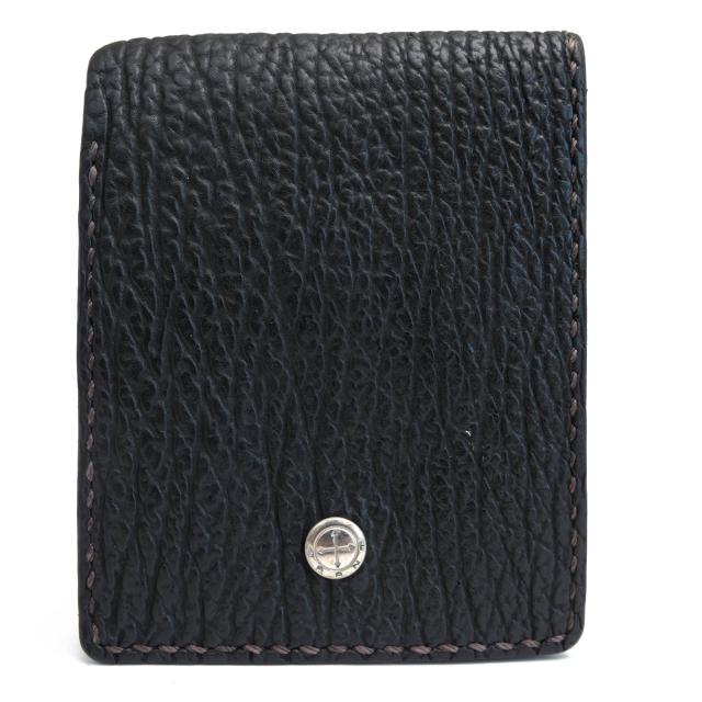 ○グラント GRANT シャークスキン 牛革 財布 Basis Short Shark 小銭入れあり 二つ折り メンズ 【中古】 中古