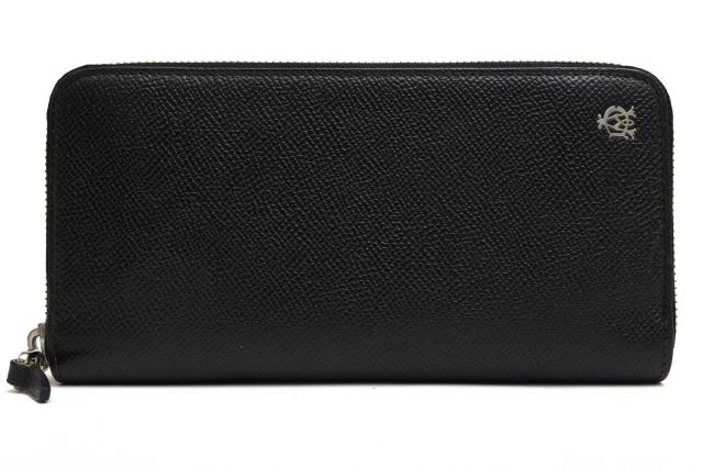 ○ダンヒル Dunhill イタリアンカーフ 牛革 長財布 L2X218A CADOGAN カドガン 小銭入れあり ラウンドジップ ラウンドファスナー メ 中古