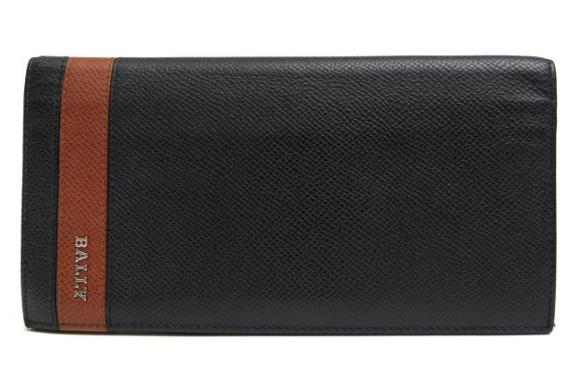 ○バリー BALLY テクスチャードカーフレザー 牛革 長財布 LALTYL.L 267 小銭入れあり 二つ折り メンズ 【中古】 中古