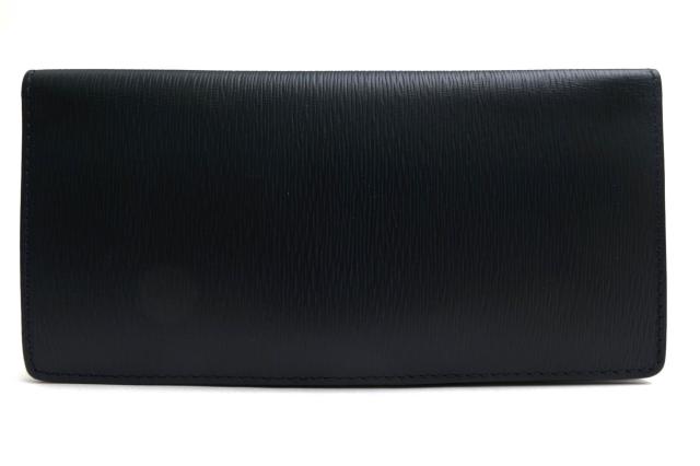 ○ジャンルソー JEAN ROUSSEAU 水シボ型押しカーフ 牛革 長財布 ソイエンボス 小銭入れなし 札入れ 二つ折り メンズ 【中古】 中古