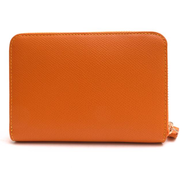 ○アスメデル ASUMEDERU 独ペリンガー社製ノブレッサ 牛革 財布 14E-8002 YKKエクセラファスナー 小銭入れあり 二つ折り ラウンド  中古