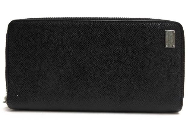 ○ドルガバ DOLCE＆GABBANA 牛革 長財布 BP1435 A3G15 PORTAFOGLIO STAMPA DAUPHINE STA 小銭入れあり ラウンドジップ ラウンドフ  中古