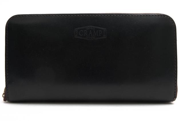○クランプ Cramp 英国ベイカー社製UKブライドルレザー 長財布 Cr-156 極厚ラウンドウォレット 小銭入れあり 二つ折り ラウンドジ  中古