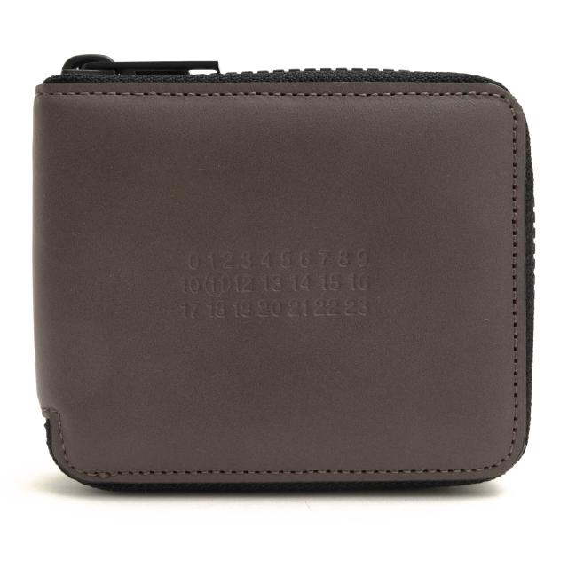 ○マルタンマルジェラ マルジェラ Maison Martin Margiela 牛革 カーフ 財布 S35UI0513 PS935 シグネチャーステッチ ラウンドジッ  中古