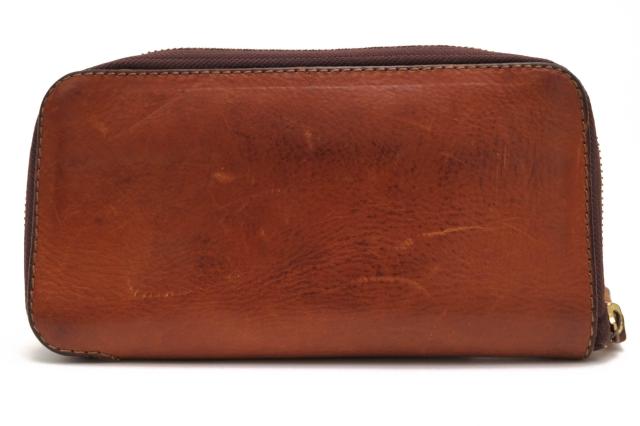 ○オルガン organ ホリデイ イタリアンレザー 牛革 長財布 GS-51 ラージファスナーウォレット フラップ式 小銭入れあり ラウンドジ 中古