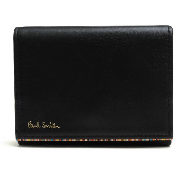○ポールスミス Paul Smith マルチストライプ イタリアンカーフ 牛革 財布 873301 P762 STRIPE POINT WALLET ストライプポイント   中古