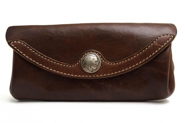 ○ケイシイズ KC's 栃木レザー製オイルバケッタ 5セントコンチョ 牛革 長財布 KIW525 ウォレット モンブラン オイルバケッタ フラ  中古