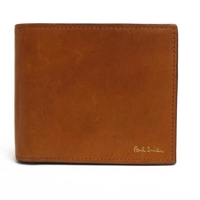 ○ポールスミス Paul Smith ヌメ革 牛革 財布 BPS093 クラシックウォレット 小銭入れあり 二つ折り メンズ 【中古】 中古