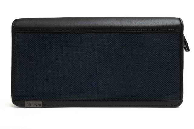 ○トゥミ TUMI バリスティックナイロン ナパレザー 牛革 長財布 19277BT ALPHA ZIP AROUND LARGE TRAVEL WALLET アルファ ジップ・ 中古