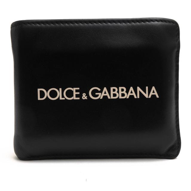 ○ドルガバ DOLCE＆GABBANA 牛革 カーフ 財布 BP2463 AA062 P.FOGLIO BIFOLD Vit. Stampato 小銭入れあり 二つ折り メンズ   中古