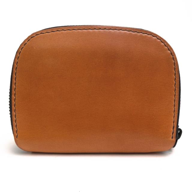 ○ワンズワーカー ONES WORKER ワルピエ社ブッテーロ 牛革 財布 コンパクトウォレット 小銭入れなし 札入れ 二つ折り ラウンドジッ 中古