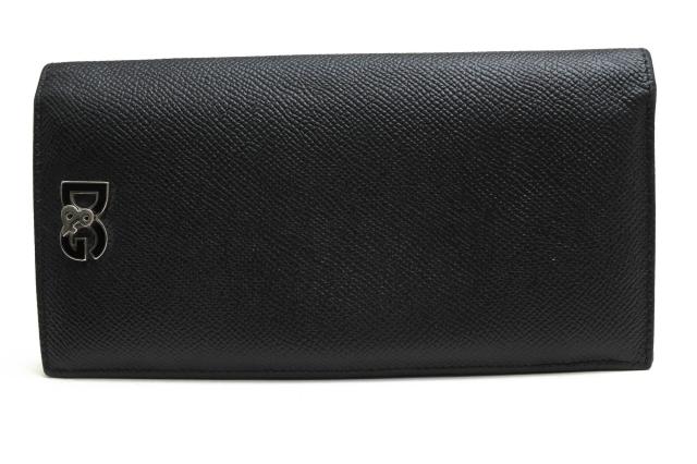 ○ドルガバ DOLCE＆GABBANA 牛革 カーフ 長財布 BP1670 AI945 P.FOGLIO CONTINENTAL DAUPHINE+DG SMALTO D&Gロゴ 小銭入れあり 二  中古