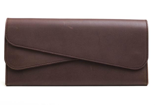 ○マーガレット ハウエル MARGARET HOWELL idea イデア 牛革 長財布 アイドニア ダブルフラップ財布 フラップ式 小銭入れあり レデ 中古