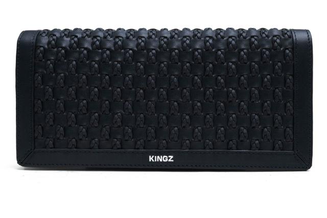 ○サマンサキングズ SAMANTHA KINGZ 牛革 長財布 SA1720AM74294 ヴァーチュー束入れ 小銭入れあり 二つ折り メッシュ・イントレチ  中古