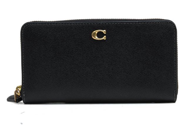 ○コーチ COACH クロスグレインレザー 牛革 長財布 CC953 ACCORDION ZIP WALLET 小銭入れあり ラウンドジップ ラウンドファスナー  中古