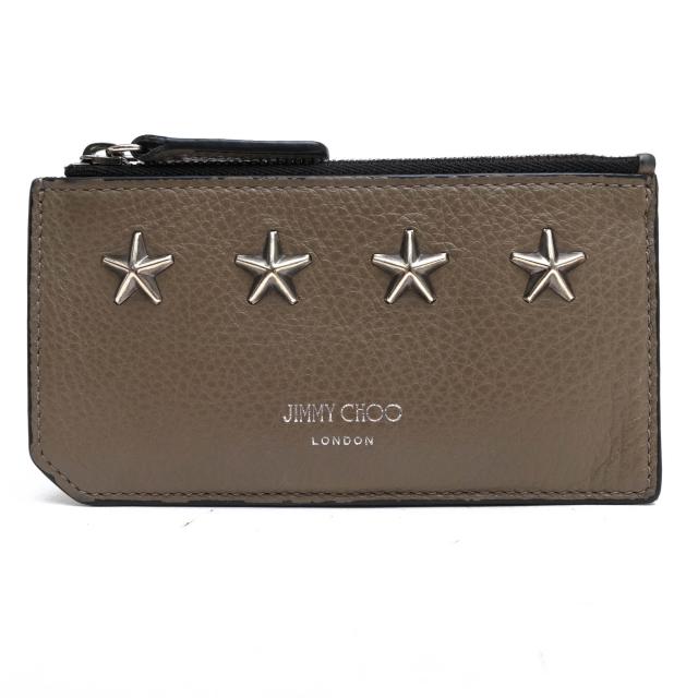 ○ジミーチュウ Jimmy Choo グレイニーレザー 牛革 財布 CASEY OGLS フラグメントケース ユニセックス 男女兼用 小銭入れあり スタ 中古
