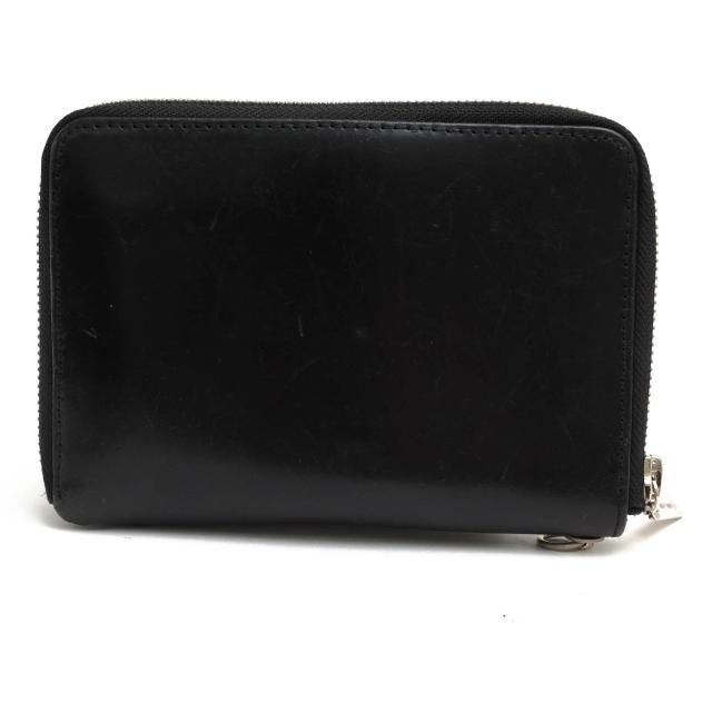 ○ヨウジヤマモト YOHJI YAMAMOTO 牛革 長財布 HV-A01-763-1A3 THICK NATURAL FASTENER WALLET S 小銭入れあり ラウンドジップ ラ  中古