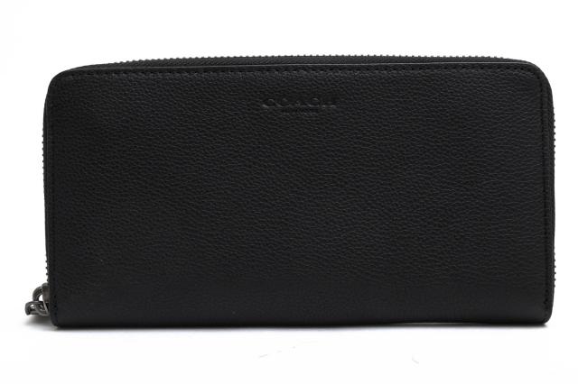 ○コーチ COACH スポーツカーフレザー 牛革 長財布 58102 Accordion wallet 小銭入れあり シボ革 シュリンクレザー ラウンドジップ 中古