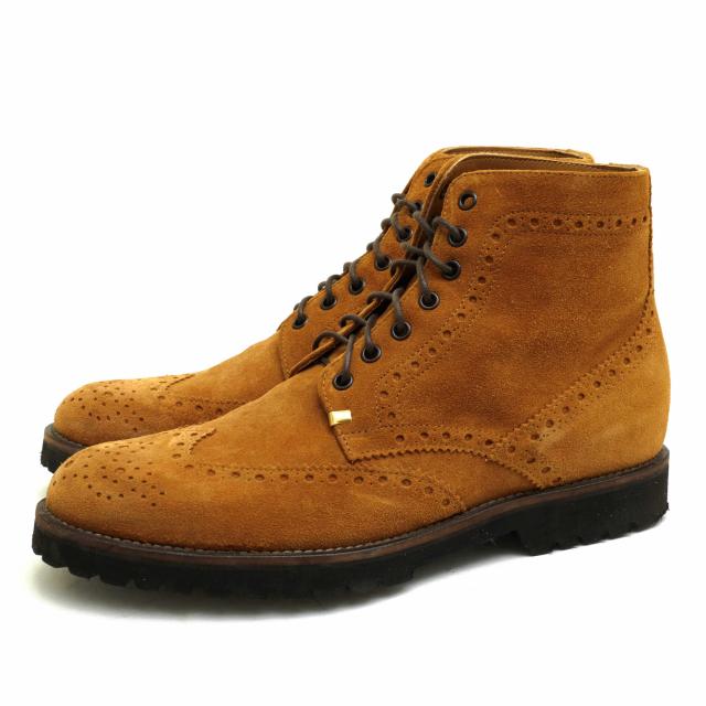 ○トゥモローランド TOMORROWLAND 牛革 BLUE WORK レースアップブーツ I4-4009G ラグソール ウイングチップ カントリーブーツ ウイ 中古