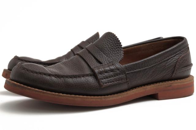 ○チャーチ Church's 牛革 カーフ ローファー PEMBREY ペンブリー ビーフロール グッドイヤーウェルト製法 シボ革 シュリン  中古