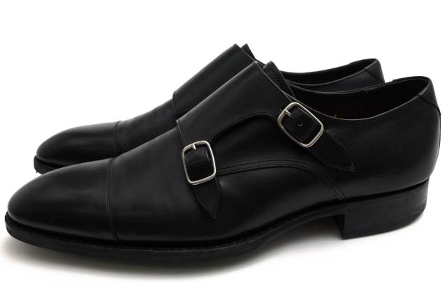 ○ユニオンインペリアル UNION IMPERIAL アノネイ社製キップ 牛革 ビジネスシューズ U1711 ダブルモンクストラップ ダイナイトソー 中古