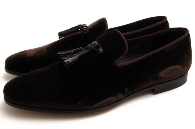 ○ランチョッティ デ ヴェルジ Lanciotti de' Verzi ベルベット タッセルローファー 3026 VELLUTO タッセル スリッポン レザーソー 中古