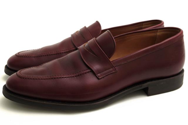 ○ショーンハイト Schonheit 米国ホーウィン社クロムエクセル 牛革 バーガンディー ローファー SH111-E1 ブリティッシュトラ 中古