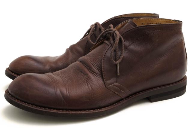 ○ミスターオリーブ MR.OLIVE 牛革 カウハイド チャッカブーツ ME-525 E.O.I WATER PROOF SHIRINK LEATHER CHUKKA BOOTS ウォータ  中古