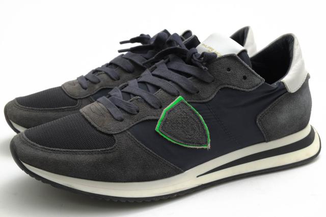 ○フィリップ モデル PHILIPPE MODEL 一部牛革 ローカットスニーカー TRLU NV02 TROPEZ LU MONDIAL NEON BLANC JAUNE トロペ 定番  中古