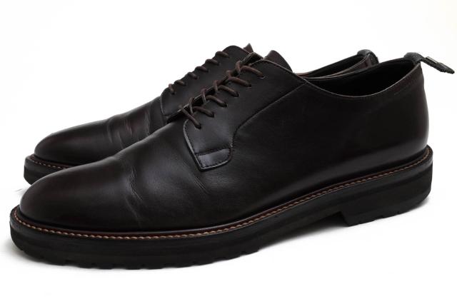 ○ダブルエイチ WH アノネイ社ボカルーカーフ 牛革 ビジネスシューズ WH-0001 プレーントゥ Vibramソール メンズ 【中古】 中古