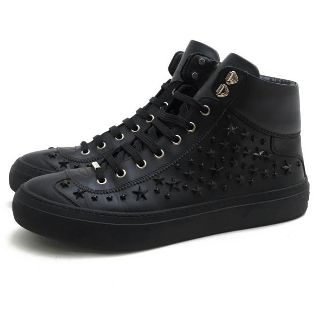 ○ジミーチュウ Jimmy Choo 牛革 カーフ ハイカットスニーカー ARGYLE-OMX スタースタッズ スタッズ メンズ 【中古】 中古