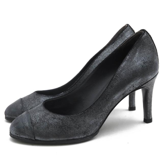 ○シャネル CHANEL 牛革 カーフ パンプス G28064 ココマーク ヴィンテージ加工 レディース 【中古】 中古