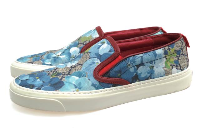 ○グッチ GUCCI GGスプリーム ローカットスニーカー 546150 GG Blooms Print Slip-on Sneaker スリッポン レディース 【中古】 中古