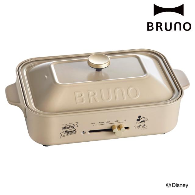 BRUNO コンパクトホットプレート DISNEY たこ焼きプレート付き 蓋付き （ ブルーノ ホットプレート ディズニー American Diner たこ焼き プレート おしゃれ コンパクト 2〜3人用 マグネット式 キッチン家電 調理家電 木べら付き ）
