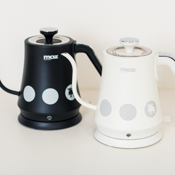 電気ケトル 1L moz ドリップ電気ケトル 電気ポット （ 調理家電 ドリップケトル 細口ケトル カフェケトル コーヒーケトル ポット 1リットル コードレスケトル 空焚き防止機能付き モズ 北欧デザイン エルク ）