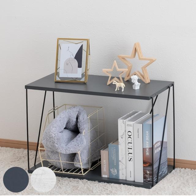 EZBO ワイヤーラック 2段 幅61cm 工具不要 簡単組立 モノトーン （ イジボ ラック オープンラック ネジ不使用 シンプル 棚 収納 ディスプレイ 飾り棚 A4 オープンシェルフ ...