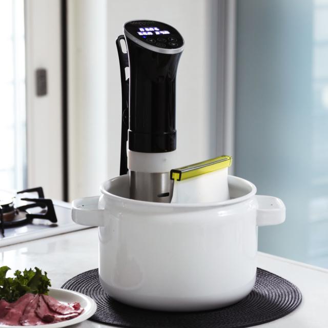 低温調理器 Felio コンパクト レシピ付き Sous vide cooking （ フェリオ タイマー付き 低温調理 キッチン家電 本格調理 調理家電 おしゃれ 調理器具 低温調理機 クリップ式 簡単操作 ヘルシー調理 タイマー 低温調理器具 ）