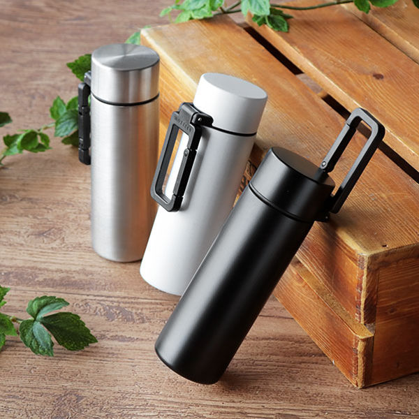 水筒 130ml MOTTERU カラビナハンドル サーモボトル ステンレス （ ミニボトル ステンレスボトル 保温 保冷 直飲み マイボトル マグボトル ミニサイズ 直のみ ミニ ボトル ...