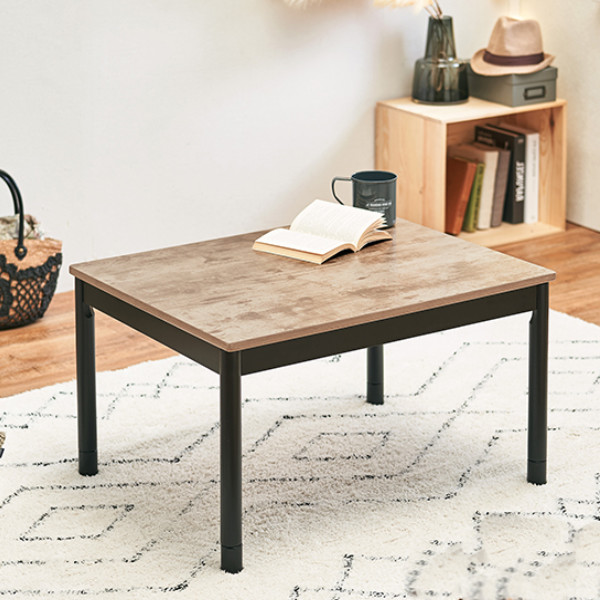 こたつ 幅75cm テーブル 家具調こたつ 木目調 フラットヒーター 手元コントローラー 収納 センターテーブル コンパクト （ コタツ こたつテーブル 炬燵 高さ調節 脚 75 長方形 ローテーブル リビングテーブル ）