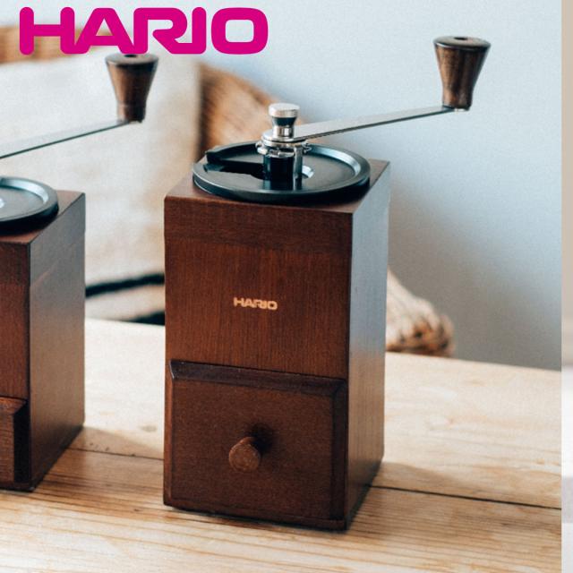 HARIO コーヒーミル・キューブ （ ハリオ コーヒー ミル 4杯分 手挽き コーヒー豆 木製 小型 コンパクト おしゃれ レトロ クラシック 手動 ハンドコーヒーミル コーヒーグラインダー ）