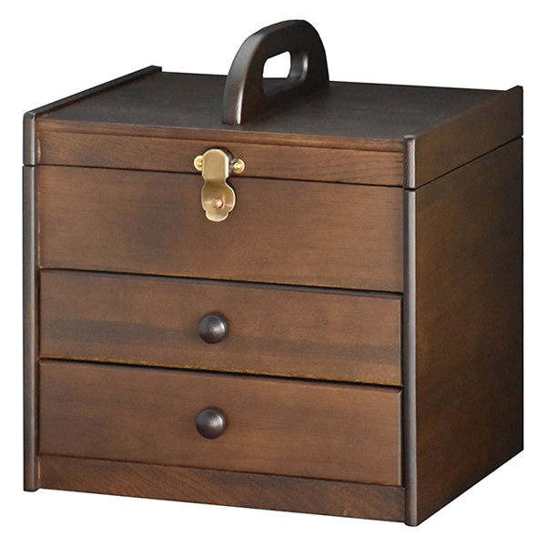 メイクボックス 幅30cm 木製 ミラー付 引き出し付 化粧品 収納 メーキャップボックス ハンドル付 （ コスメボックス 化粧台 コスメ 化粧ボックス メイク 鏡付き 化粧 メイク台 コスメ台 日本製 ミラー アクセサリー ）