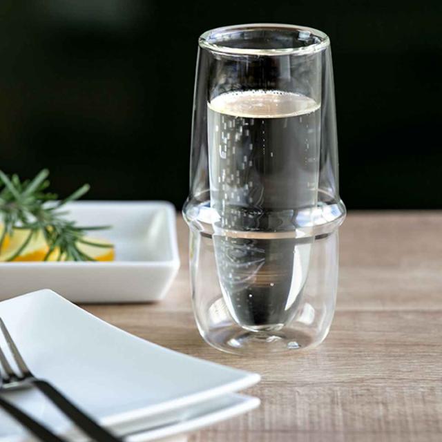 KINTO キントー KRONOS ダブルウォール シャンパングラス 160ml （ ダブルウォール 二重構造 保温 ガラス 食洗機対応 電子レンジ対応 コップ グラス 保冷 食器 シャンパン ...