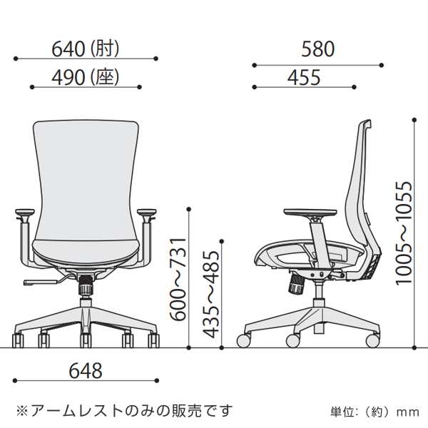 専用アームレスト 5個セット 左右1組 CKH11-AR 肘掛け 高さ調節 専用アームレスト 5個セット 左右1組 CKH11-AR 肘掛け 高さ調節