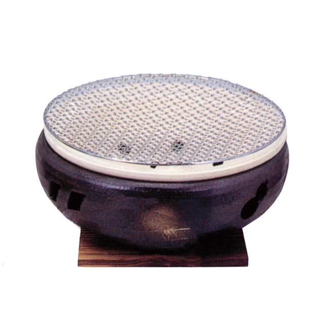 水コンロ 10号 伊勢炭焼 （ 炭焼きグリル 七輪 陶器 日本製 萬古焼 炭火焼き 丸型 金網付き 金網 敷板付き 遠赤外線効果 焼き鳥 焼肉 餅 海鮮焼き まんべんなく焼ける 炭 炭火 おうち焼肉 おすすめ オススメ 調理器具 ）