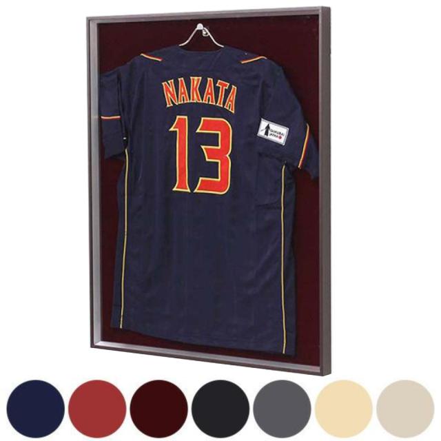 ユニフォーム 収納 ユニフォーム額 L200 Mサイズ フレーム セピア （ 額 ディスプレイ 額縁 ユニフォームケース 壁掛け コレクション ディスプレイケース バックボード 選べる 飾る ハンガー Tシャツ 額装 インテリア ）