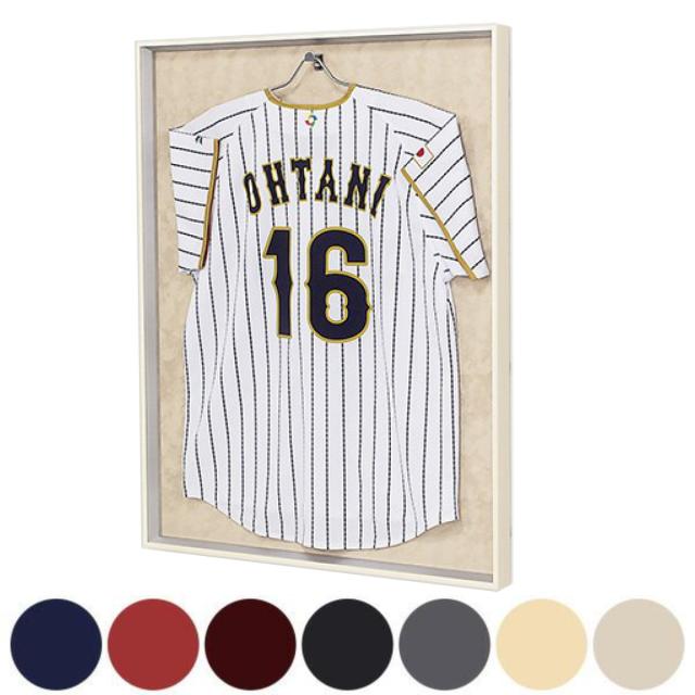 ユニフォーム 収納 ユニフォーム額 L200 Lサイズ フレーム アイボリー （ 額 ディスプレイ 額縁 ユニフォームケース 壁掛け コレクション ディスプレイケース バックボード 選べる 飾る ハンガー Tシャツ 額装 インテリア ）